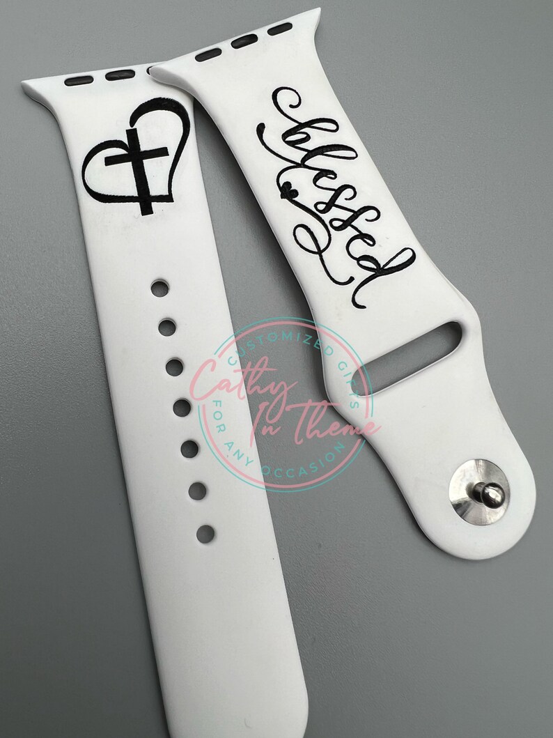 Blessed Watch Band With Heart and Cross - Etsy