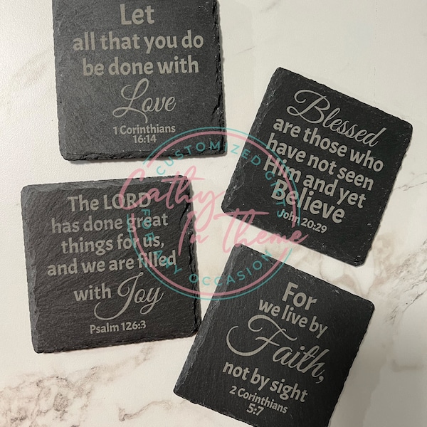 Bible Verse Coasters - Etsy