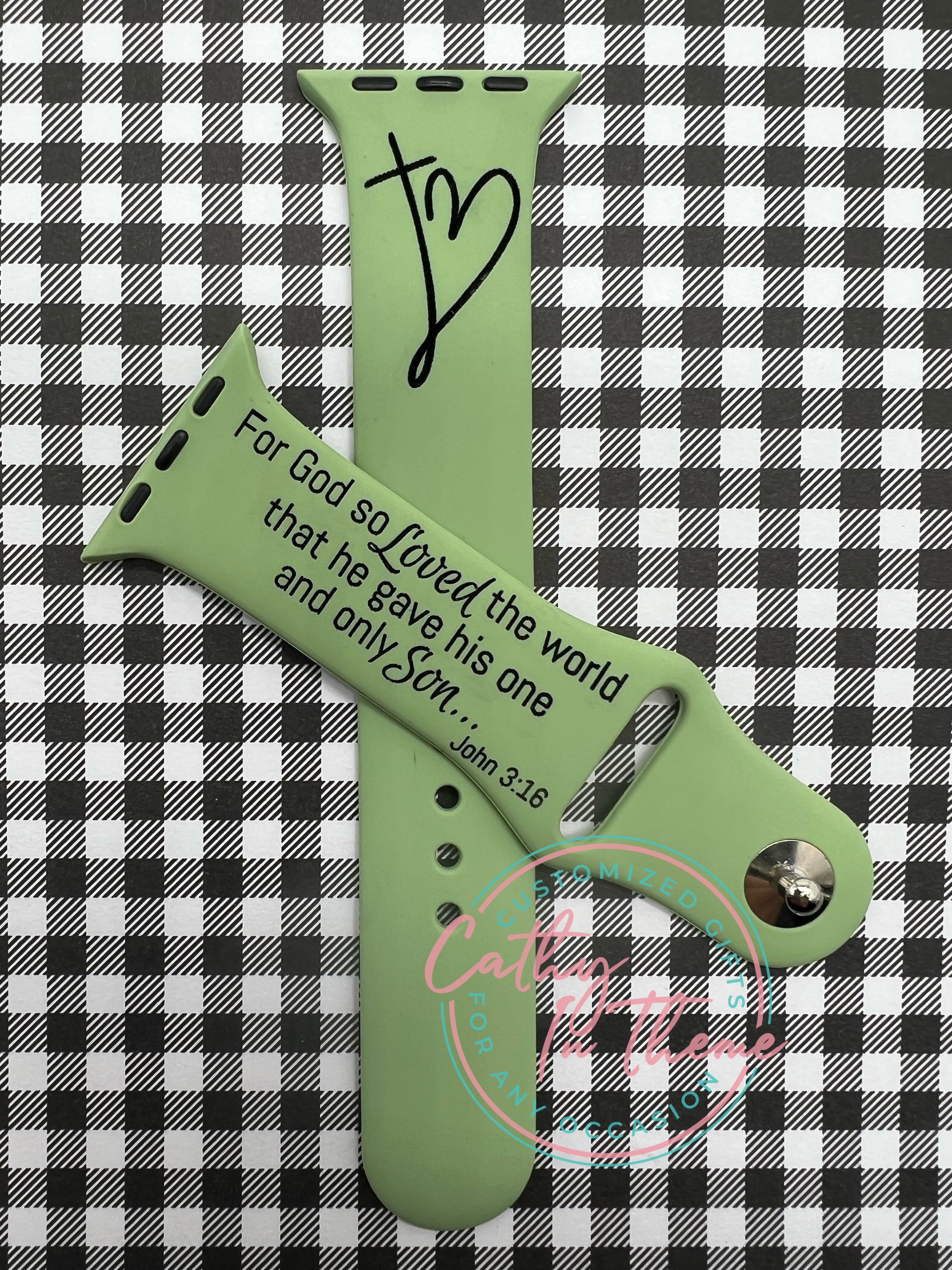 John 3:16 With Heart Cross Silicone Watch Band for God so | Etsy