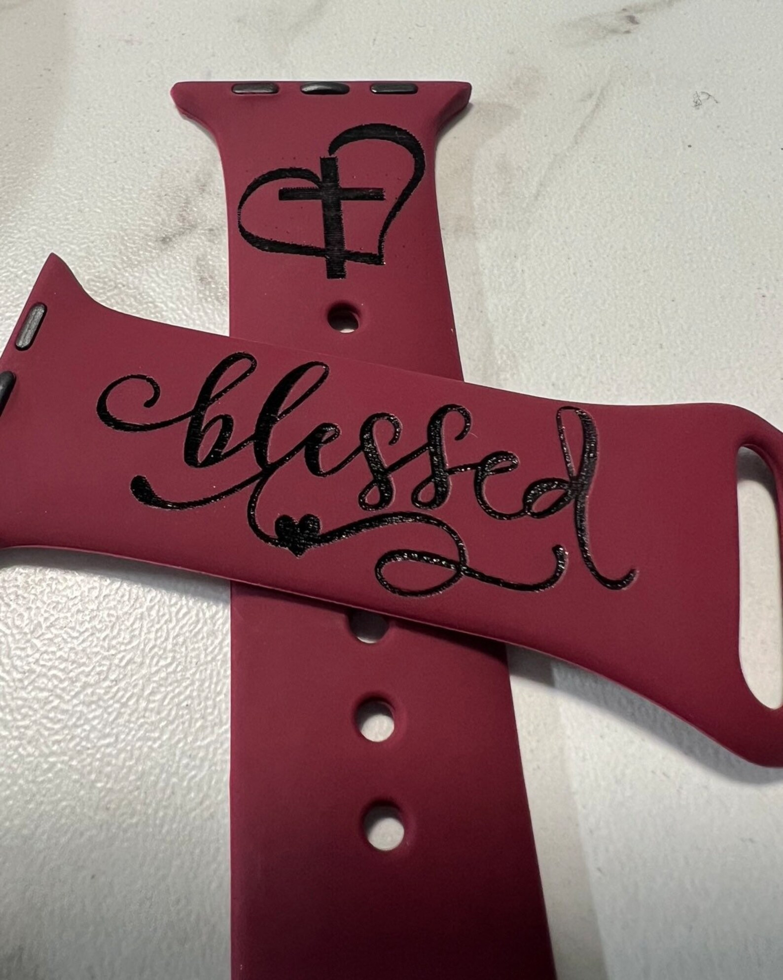 Blessed Watch Band With Heart and Cross - Etsy