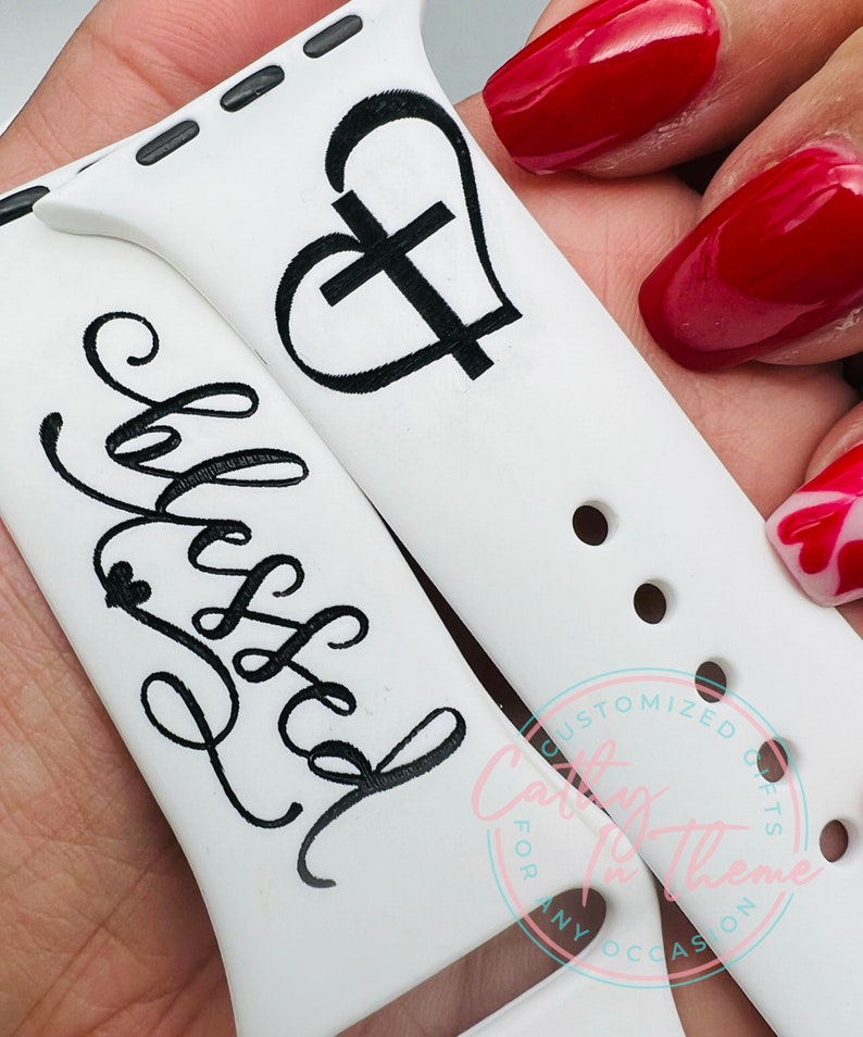 Blessed Watch Band With Heart and Cross - Etsy