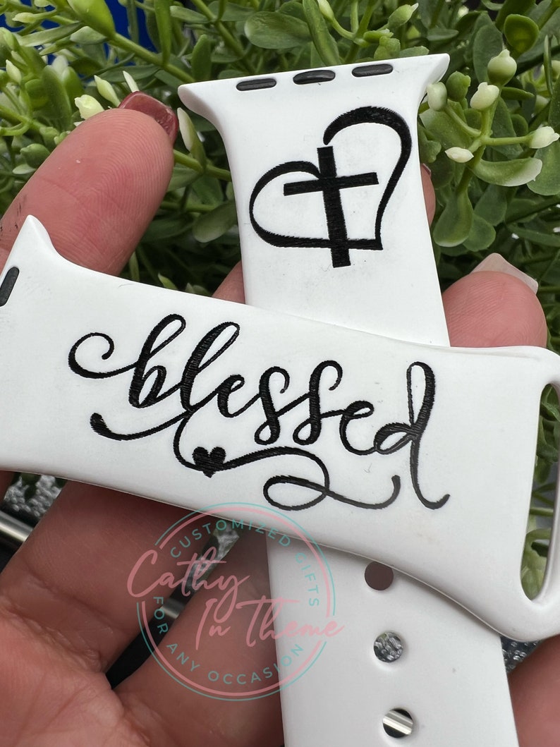 Blessed Watch Band With Heart and Cross - Etsy