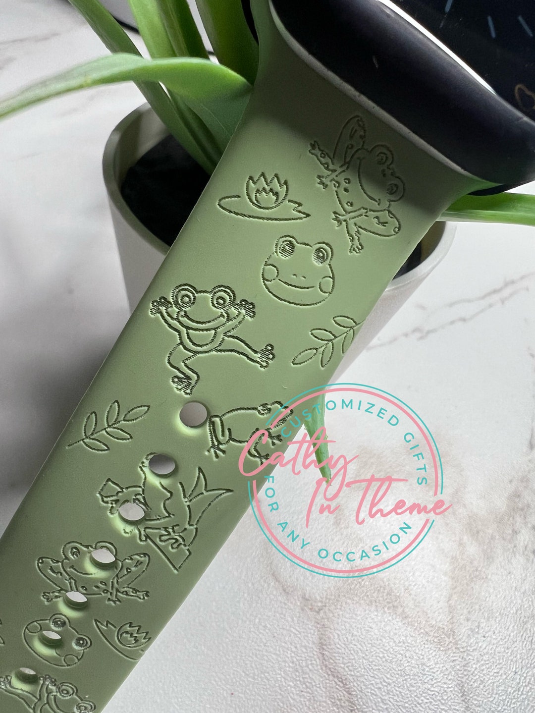 Frog Design Engraved Silicone Watch Band - Etsy