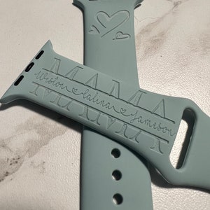 MAMA Silicone Watch Band, Personalized Gift for Mom With Children's ...