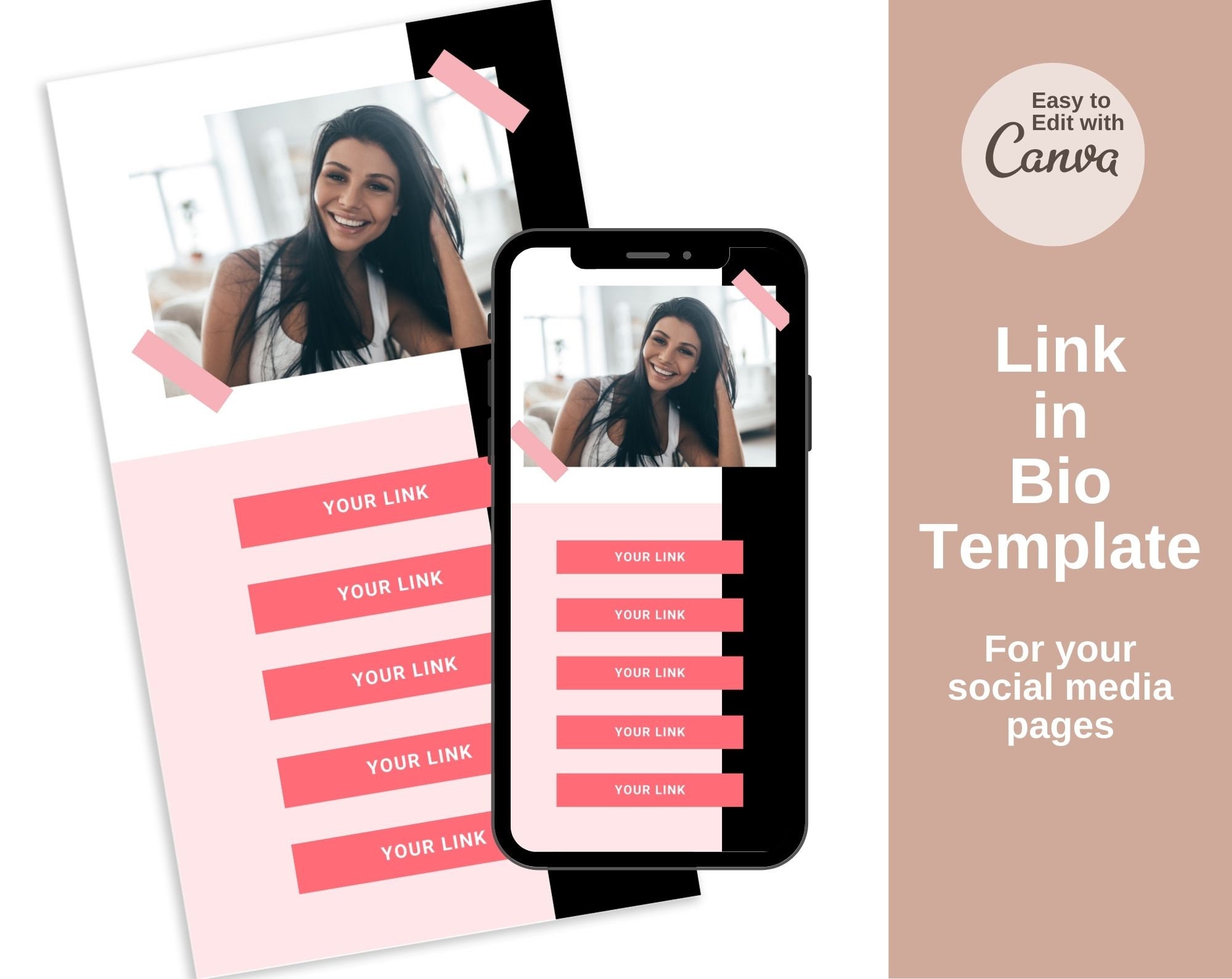 Paper & Party Supplies Bio Link Template Influencer Website Small ...