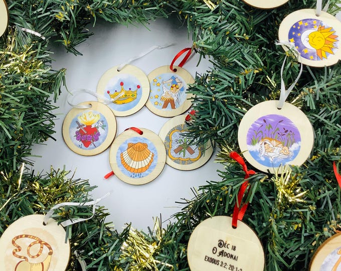 Jesse Tree Ornaments Wood - Catholic Advent Calendar for Kids - Jesse ...