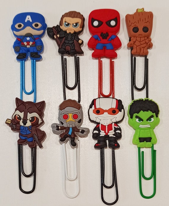 Marvel Avengers Paperclips Bookmarks X8 Ironman Spiderman Hulk | Etsy