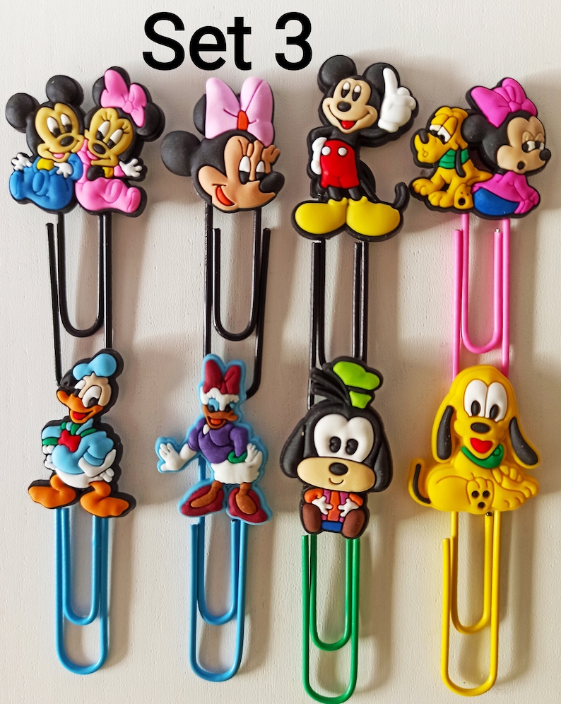 Disney Mickey Mouse Minnie Mouse Paperclips Bookmarks X8 Cute Birthday ...