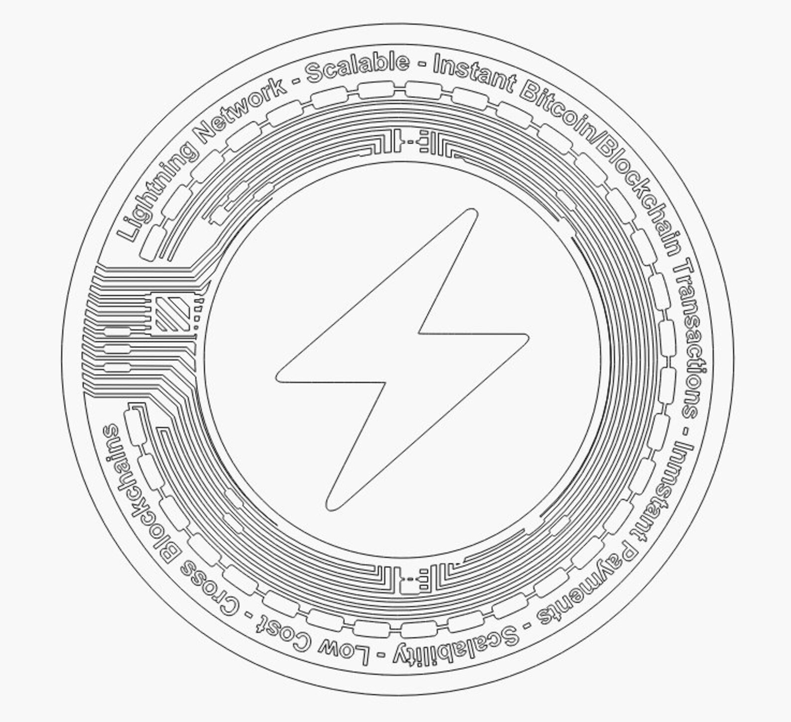 Lightning Network Crypto Coin SVG DXF for Laser Engraving - Etsy