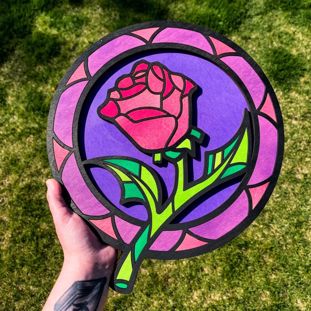 Stacked Rose Sign DXF SVG Files for CNC and Laser Cutting - Etsy