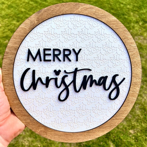 Merry Christmas Sign DXF SVG Files for CNC and Laser Cutting | Etsy