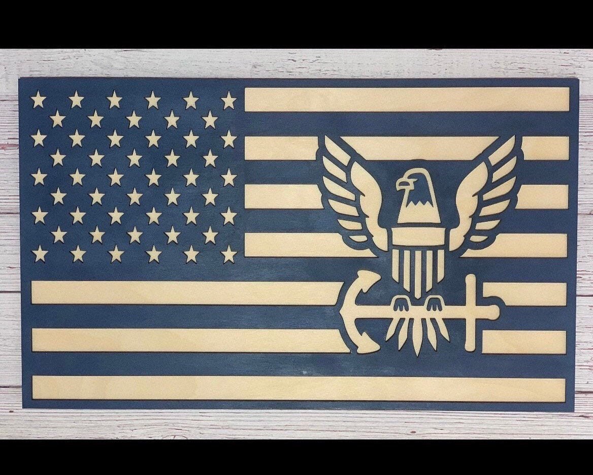 Navy Flag DXF SVG PDF for Cnc and Laser Engraving | Etsy