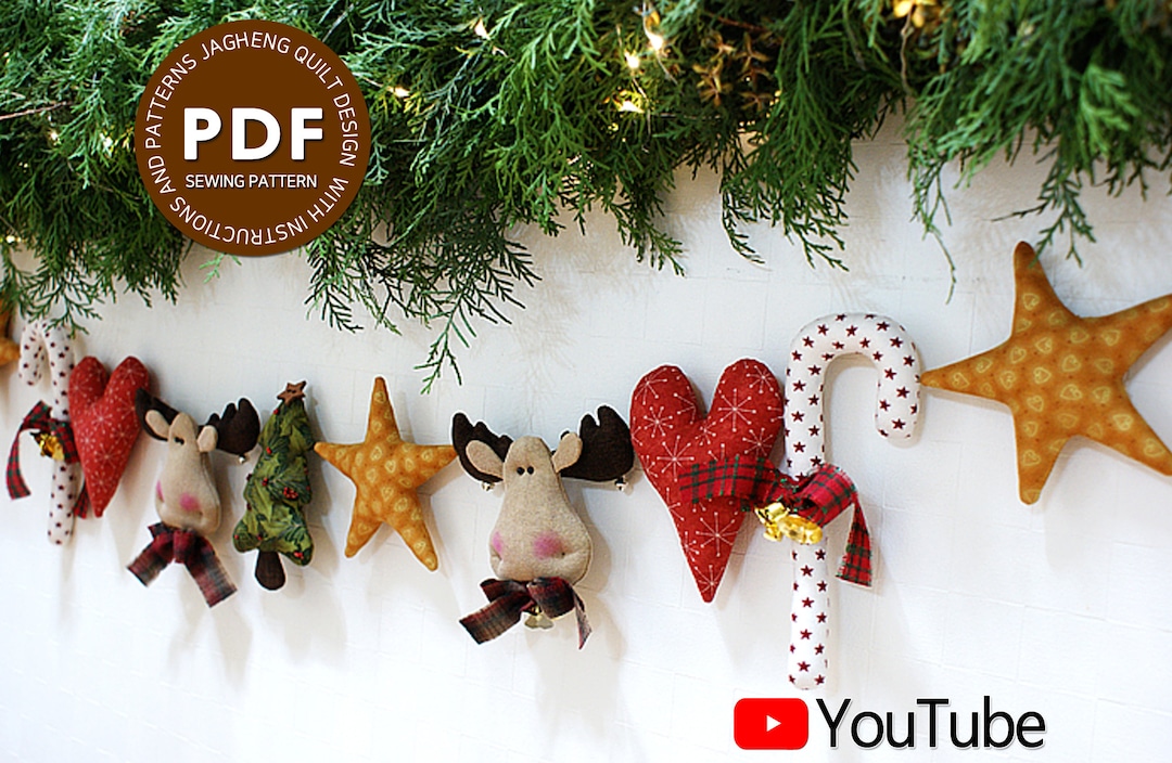 PDF Christmas Garland Sewing Pattern & Tutorialvideo in - Etsy