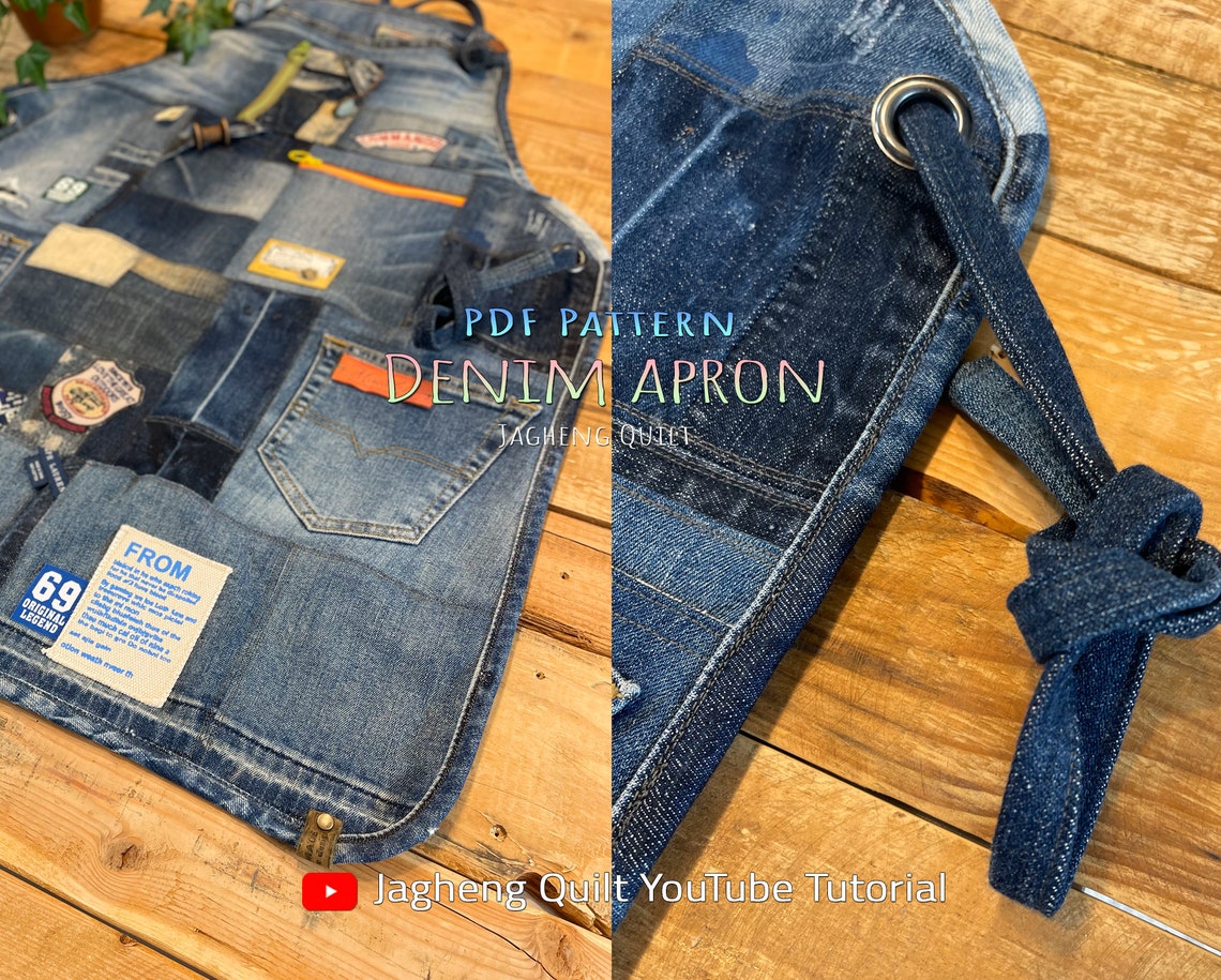 Denim Apron (A3) : PDF Pattern WITHOUT Written Instructions, See the ...
