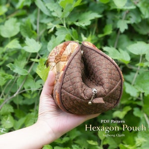 Hexagon Patchwork Pouch PDF Pattern & Tutorial(video in Youtube) - Etsy