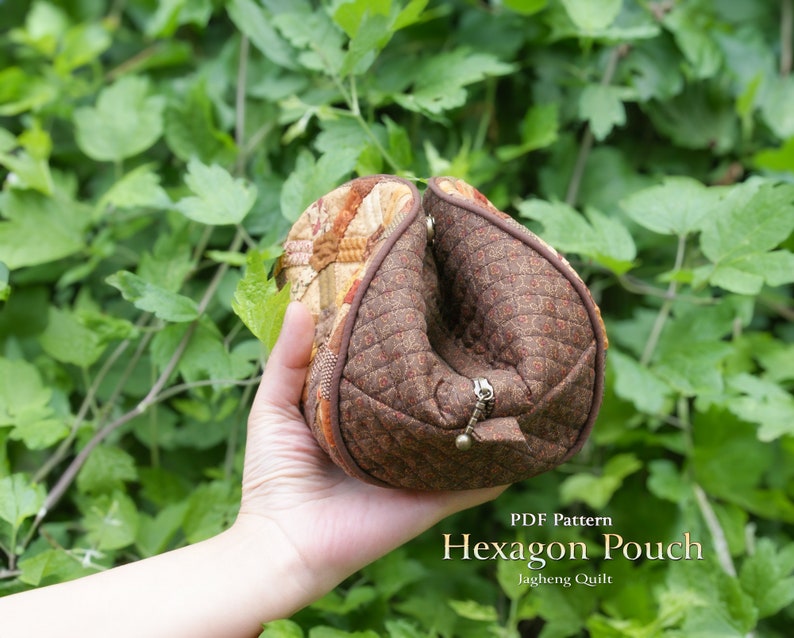 Hexagon Patchwork Pouch PDF Pattern & Tutorial(video in Youtube) - Etsy