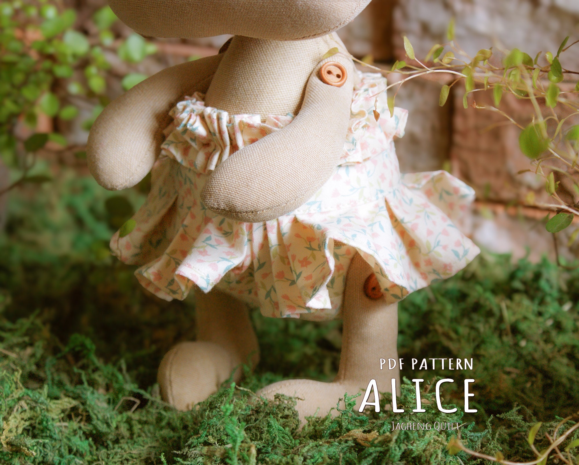 Bunny Doll ALICE : PDF Pattern & Tutorial see the Video Tutorial on ...