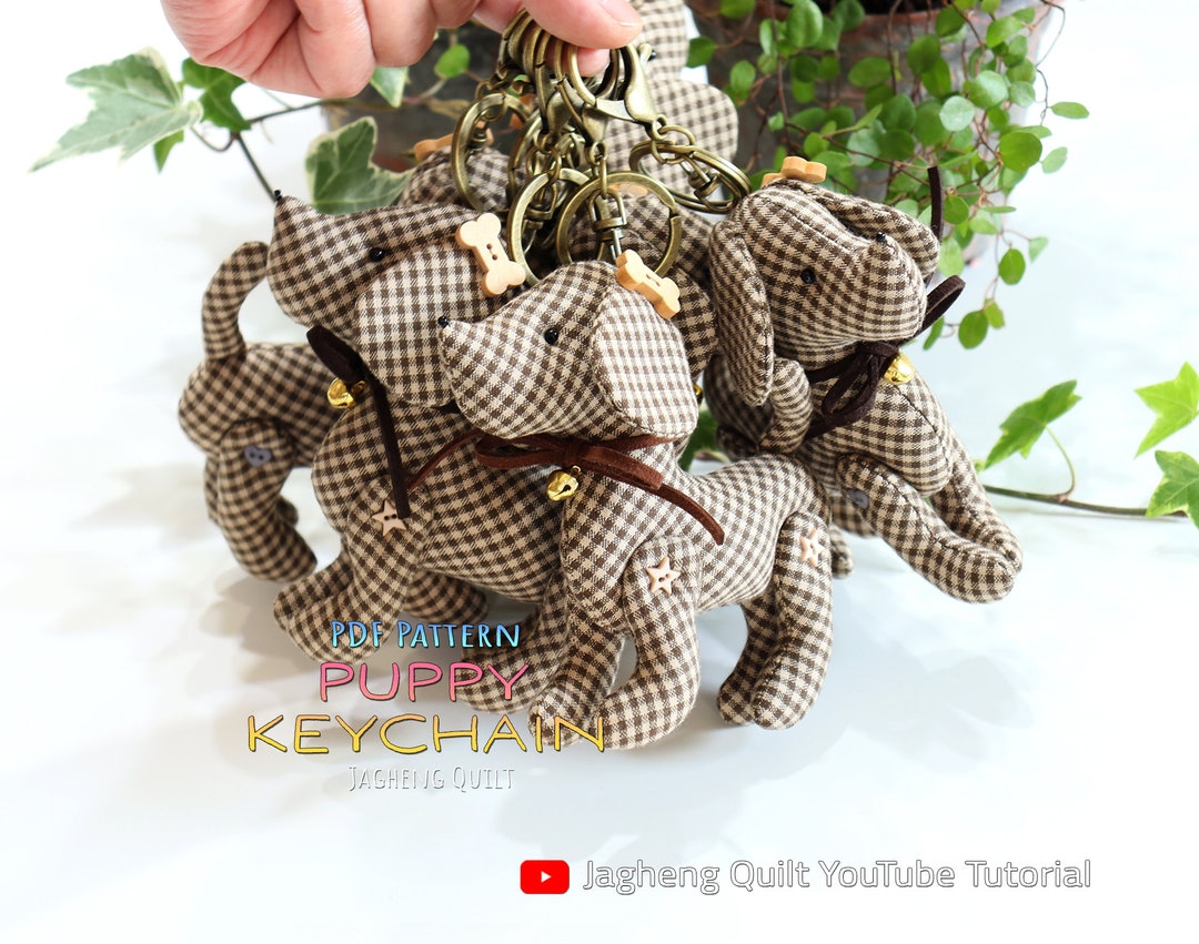 PDF Puppy Keychain Pattern & Tutorial video in Youtube - Etsy