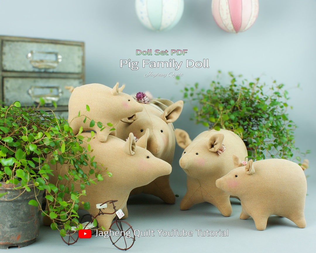 Pig Family Doll Set PDF : PDF Pattern WITHOUT Written Instructions, See ...