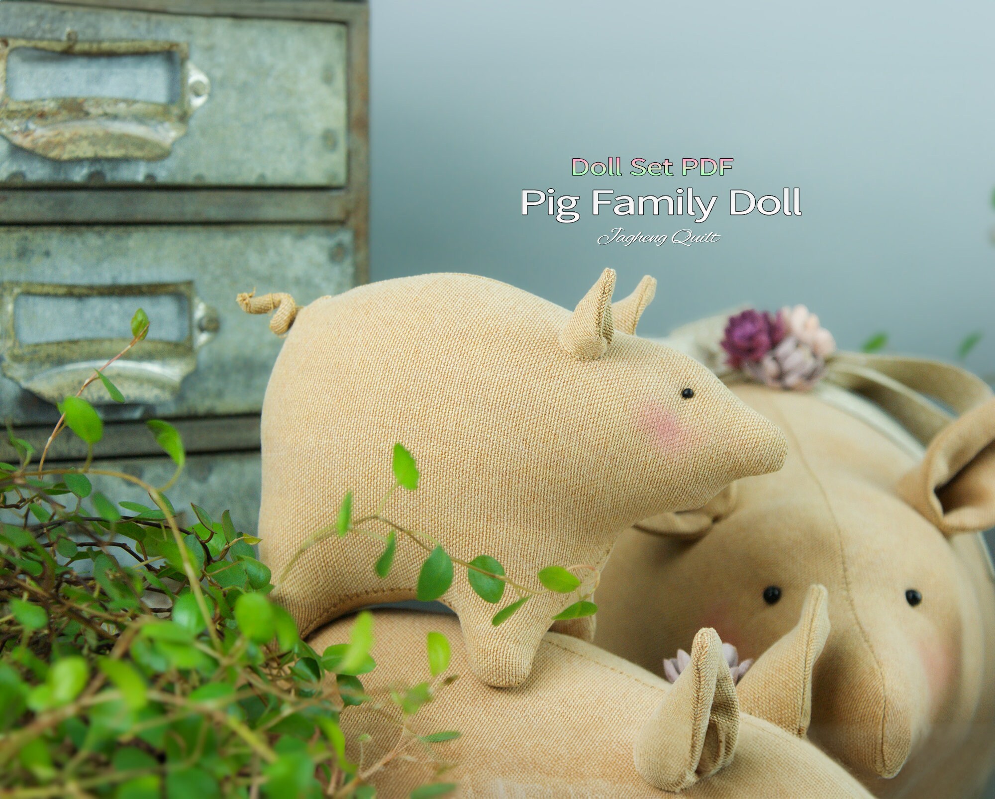 Pig Family Doll Set PDF : PDF Pattern WITHOUT Written Instructions, See ...