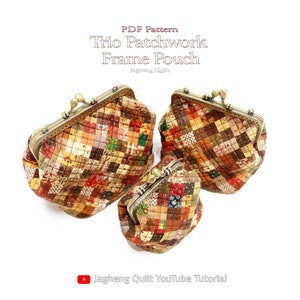 Trio Patchwork Frame Pouch: Three PDF Patterns (small, Medium and Large ...
