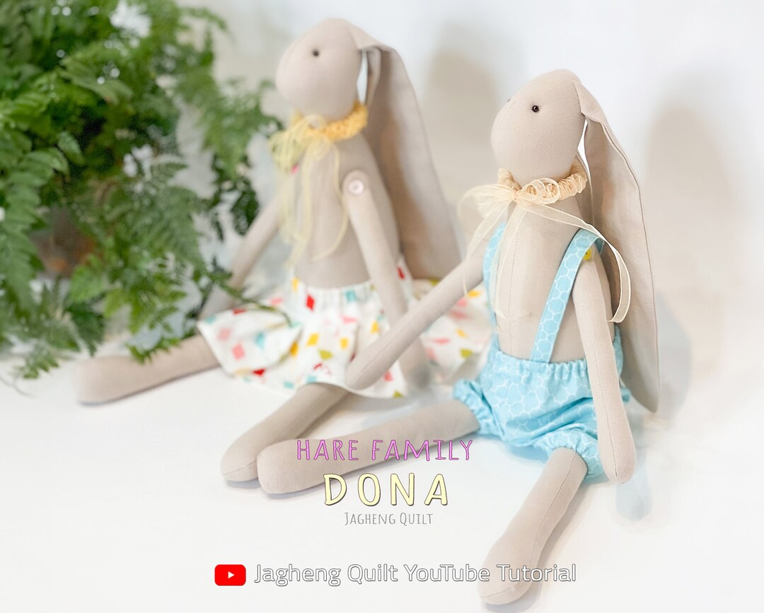 Hare Family DONA Dolls PDF Sewing Pattern WITHOUT Written Instructions ...