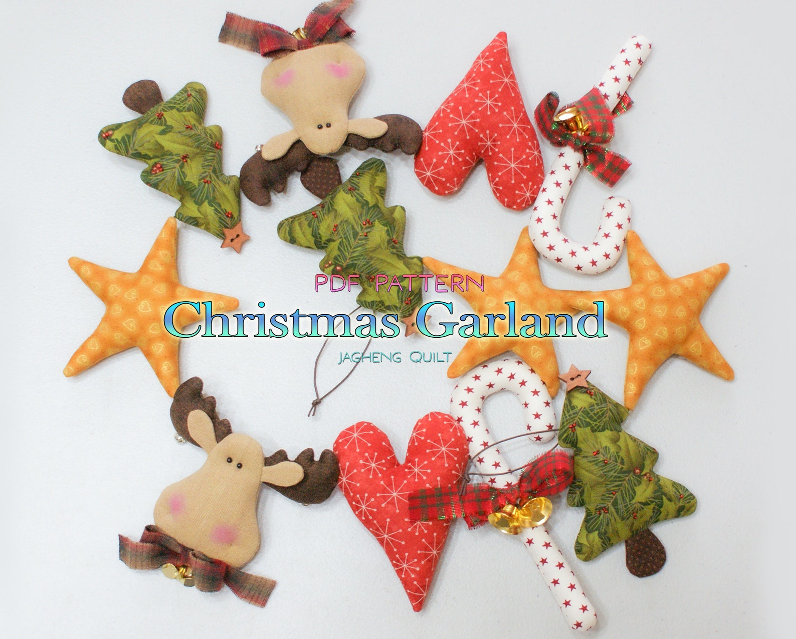 PDF Christmas Garland Sewing Pattern & Tutorialvideo in Youtube - Etsy