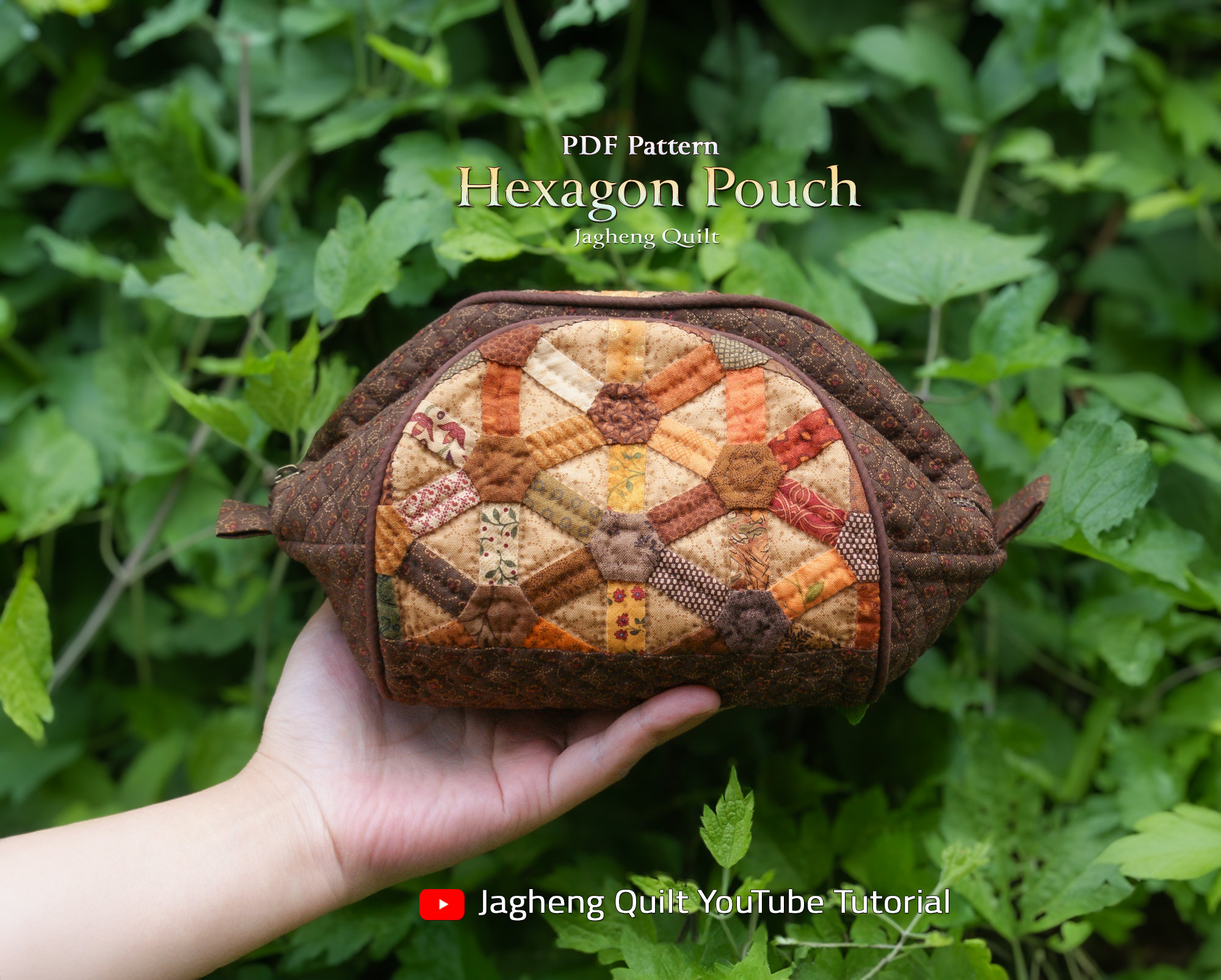 Hexagon Patchwork Pouch PDF Pattern & Tutorial(video in Youtube) - Etsy