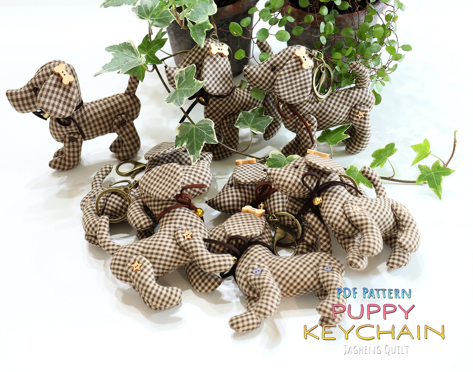 PDF Puppy Keychain Pattern & Tutorial video in Youtube - Etsy