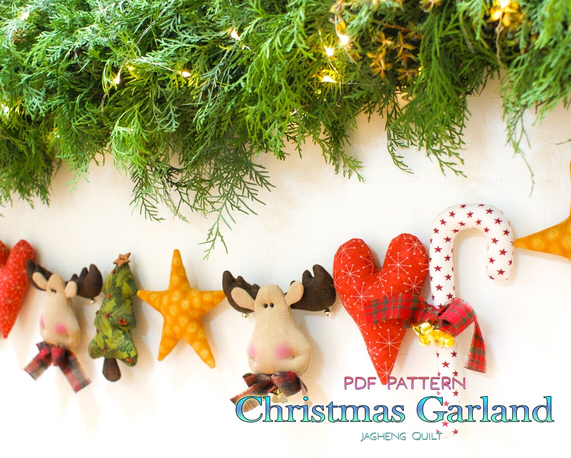 PDF Christmas Garland Sewing Pattern & Tutorialvideo in Youtube - Etsy