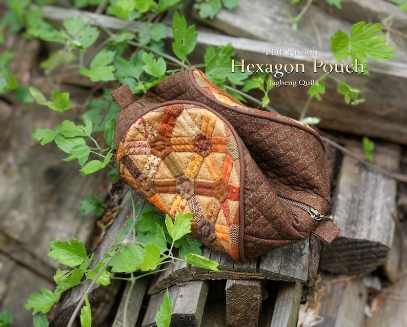 Hexagon Patchwork Pouch PDF Pattern & Tutorial(video in Youtube) - Etsy