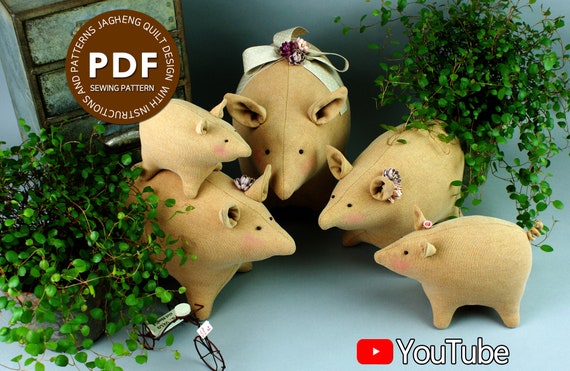 Pig Family Doll Set PDF : PDF pattern WITHOUT written | Etsy