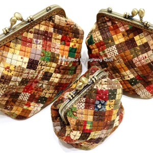 Trio Patchwork Frame Pouch: Three PDF Patterns small Medium - Etsy