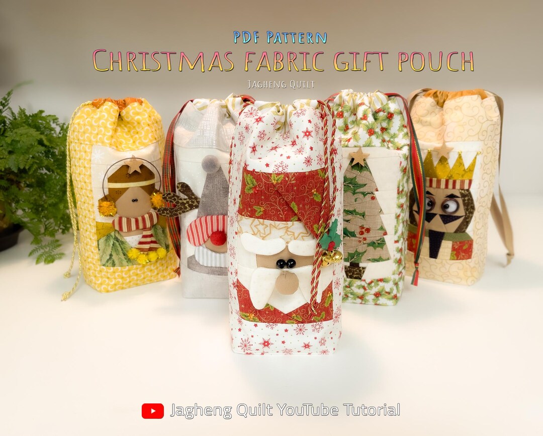 5 Character Christmas Gift Bags Patterns : PDF Pattern WITHOUT Written ...