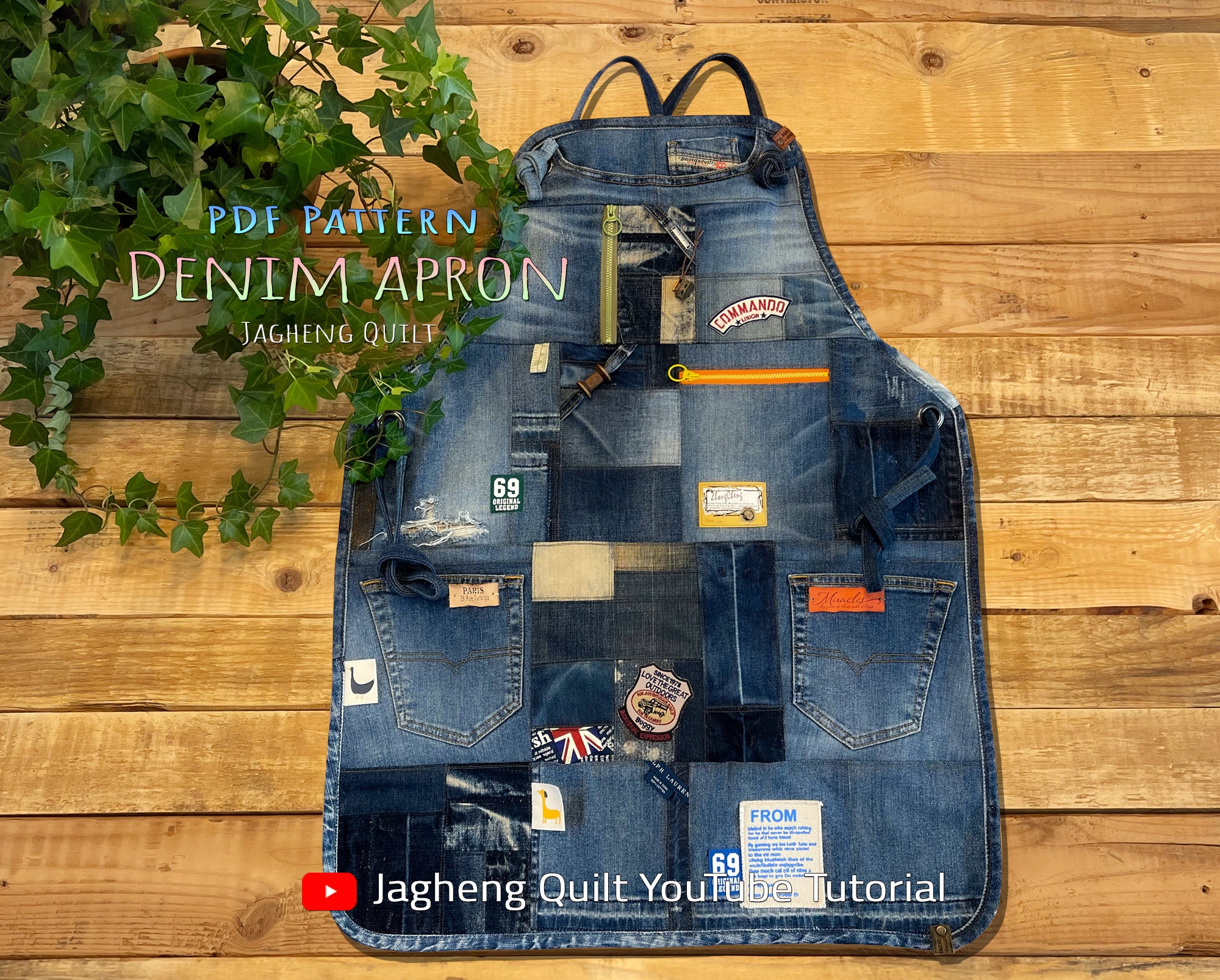 Denim Apron (A3) : PDF Pattern WITHOUT Written Instructions, See the ...
