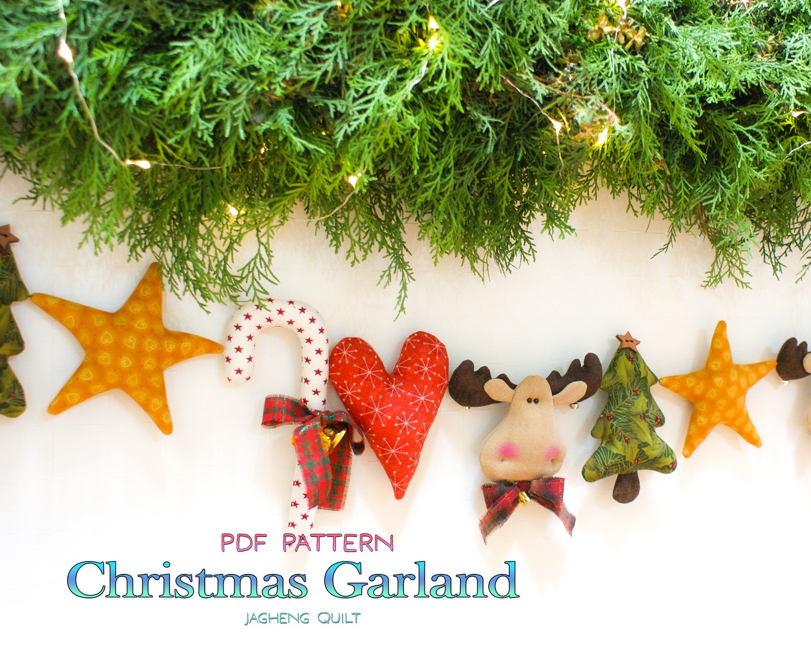 PDF Christmas Garland Sewing Pattern & Tutorialvideo in Youtube - Etsy
