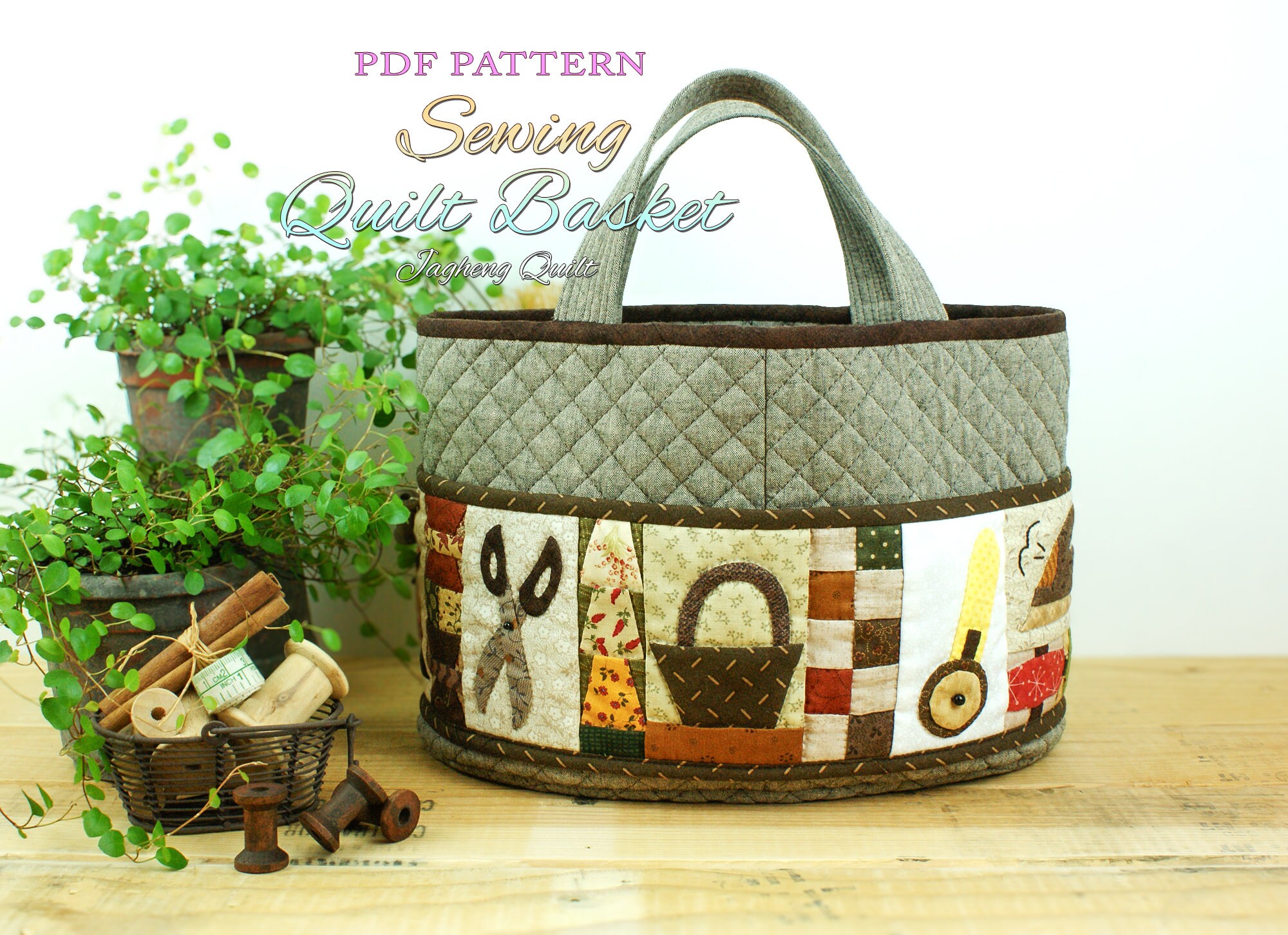 PDF Sewing Quilt Basket Pattern & Tutorialvideo in Youtube - Etsy