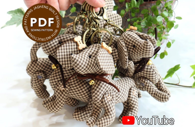 PDF Puppy Keychain Pattern & Tutorial video in Youtube - Etsy