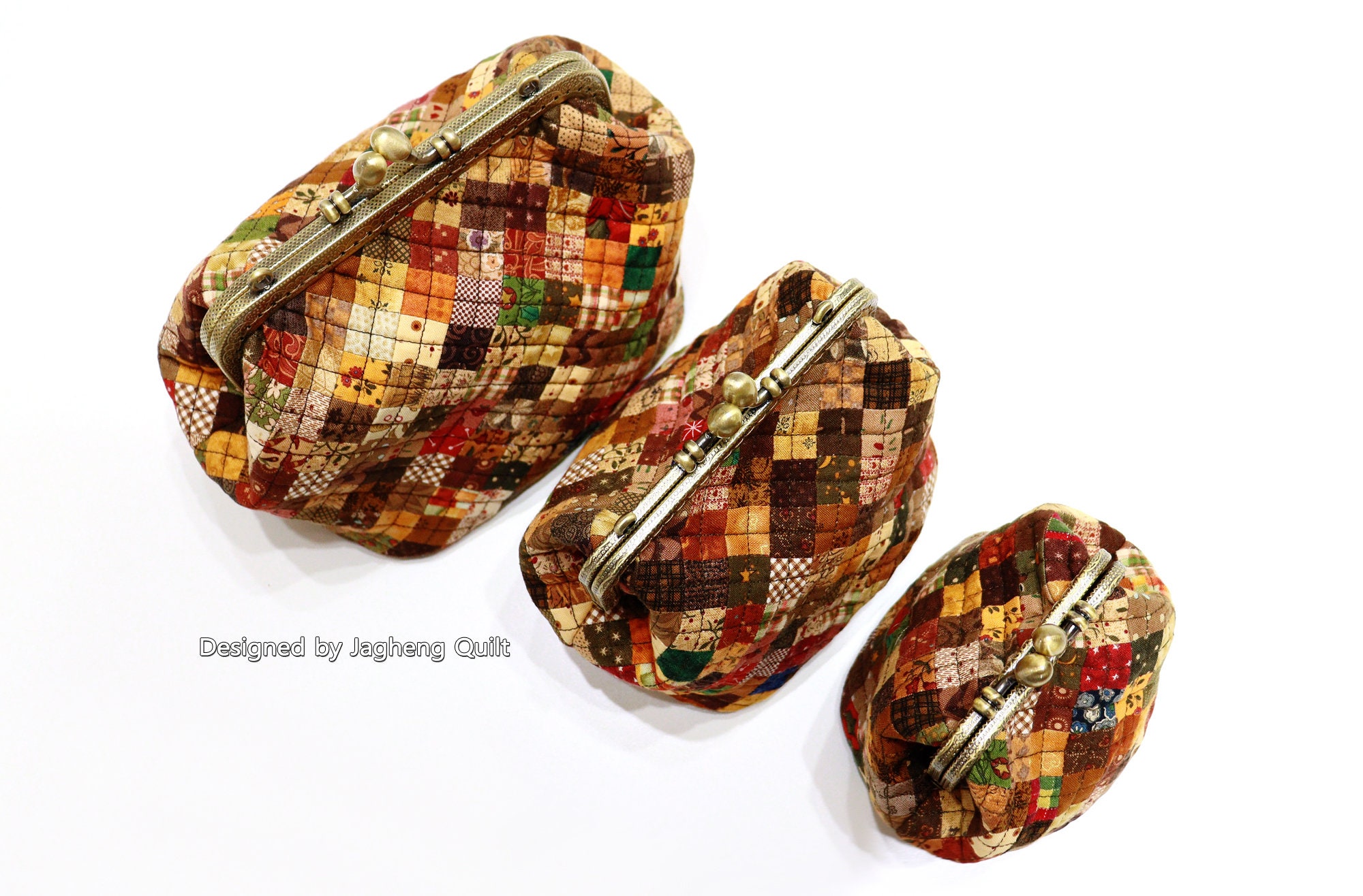 Trio Patchwork Frame Pouch: Three PDF Patterns small Medium - Etsy