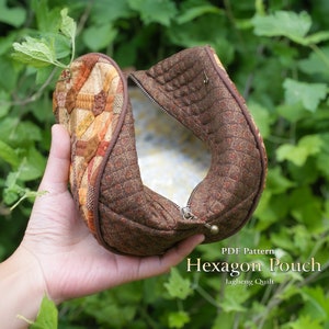 Hexagon Patchwork Pouch PDF Pattern & Tutorial(video in Youtube) - Etsy