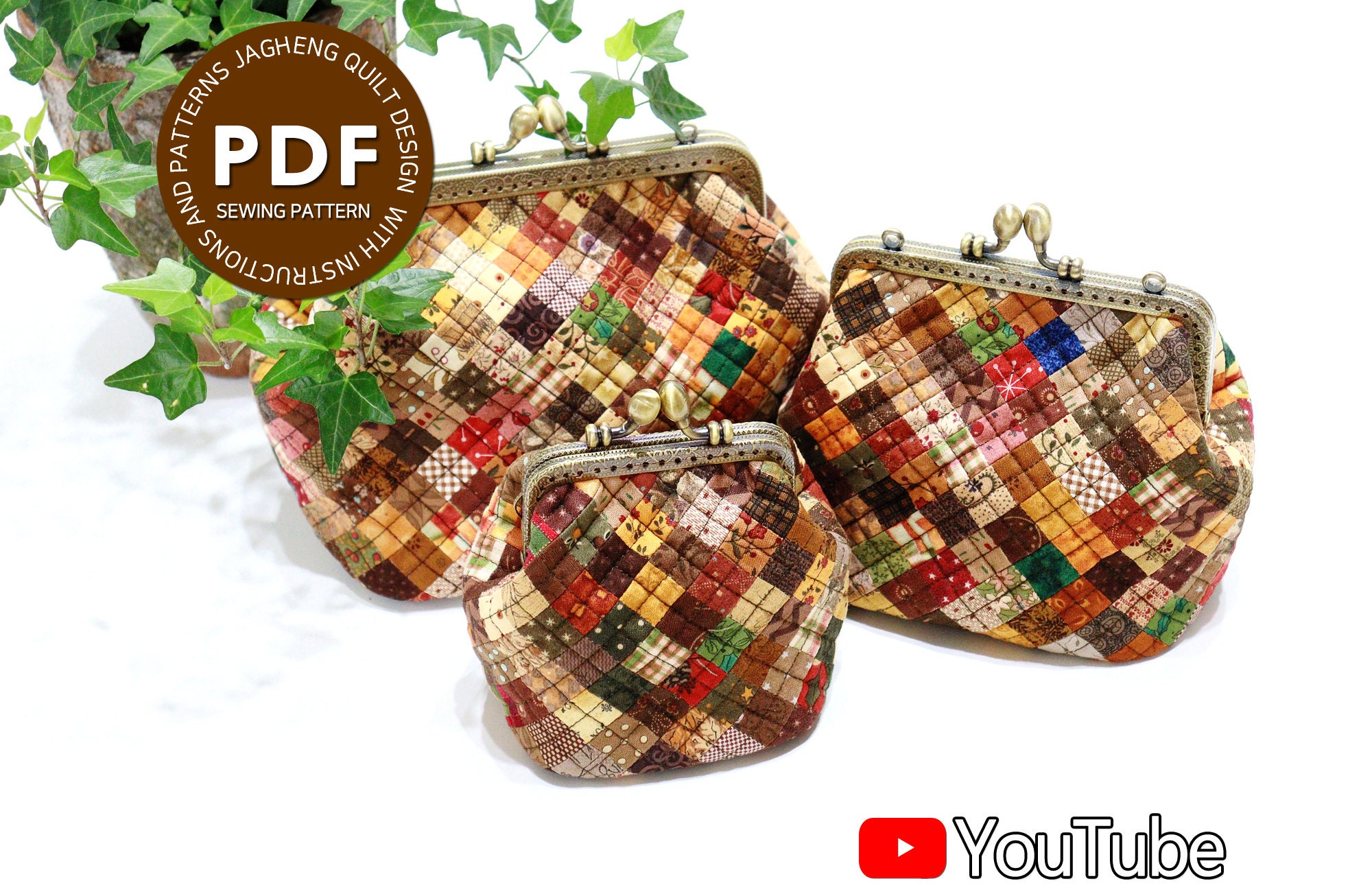 Trio Patchwork Frame Pouch: Three PDF Patterns small Medium - Etsy