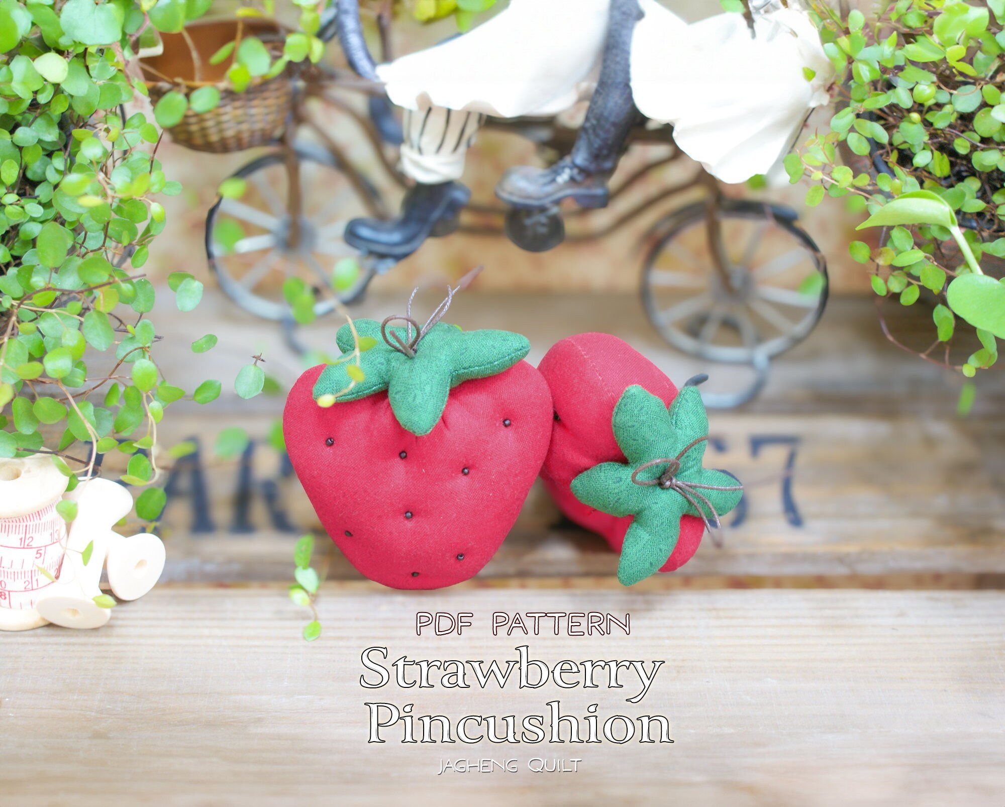 Strawberry Pincushion PDF Pattern & Tutorial(video in Youtube) - Etsy