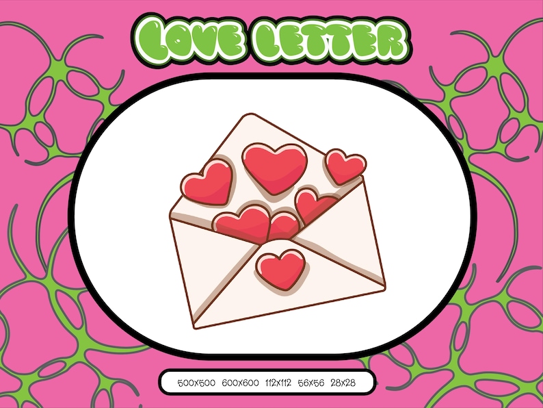 Love Letter Emote | Twitch Emote | Discord Emote | Valentine's Day ...