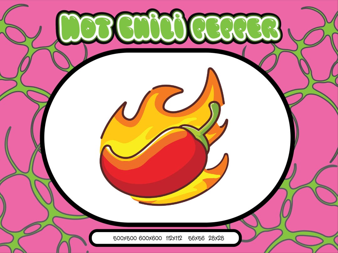 Hot Pepper on Fire Emote | Twitch Emote | Discord Emote | Emote - Etsy