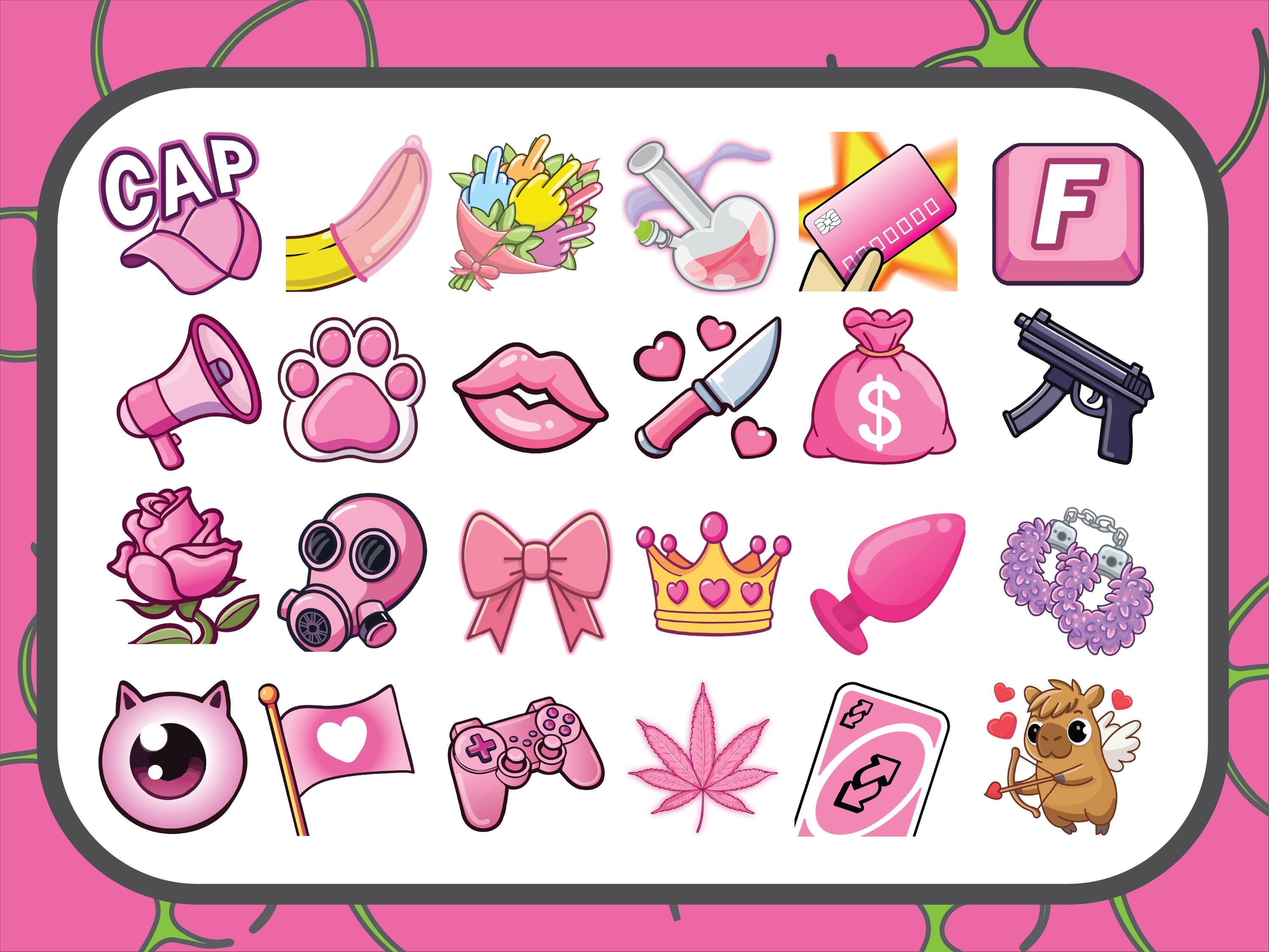 Pink Emote Pack – 70 Cute Emotes for Twitch & Discord | Kawaii Pink ...