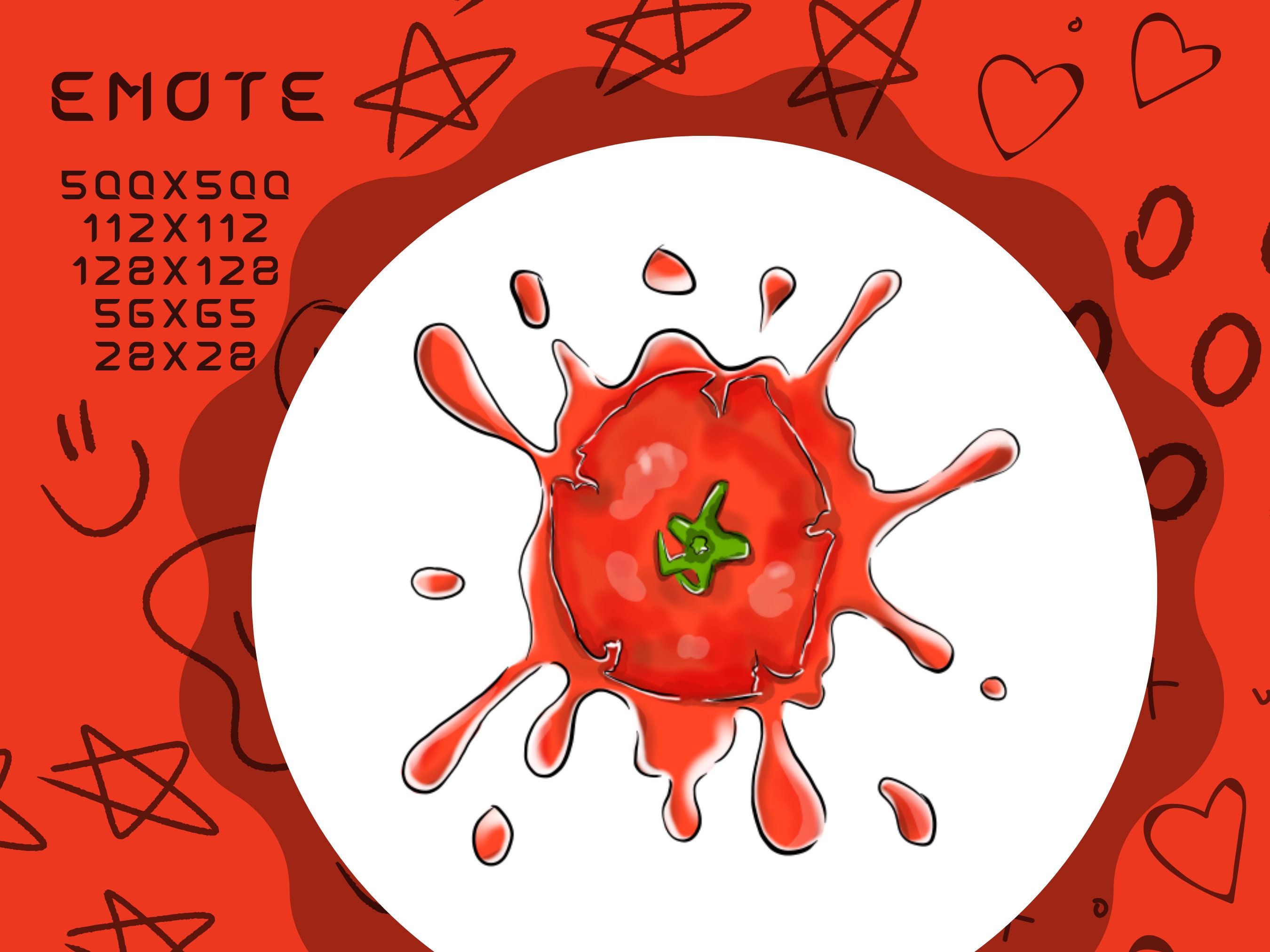 Smashed Tomato Emote Twitch Emote Discord Emote Emote Streamer Funny ...