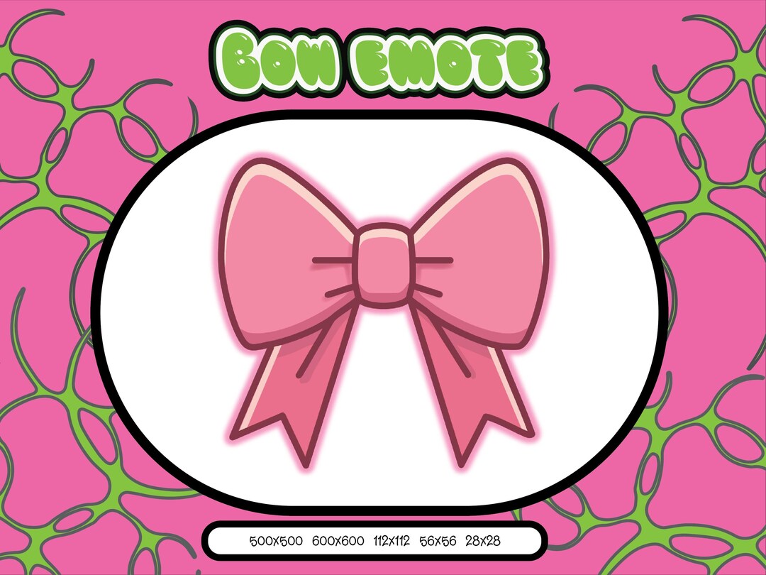 Cute and Simple Pink Bow Emote | Twitch Emote | Discord Emote | Emote ...