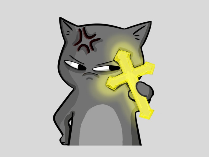 Cat With a Cross Meme Cat Emote Cat Emote Meme Emote Twitch Emote Emote ...