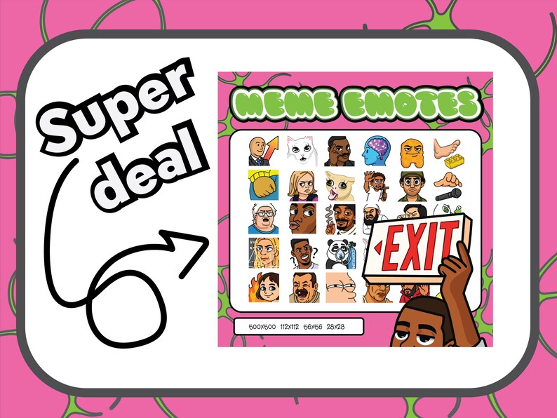 Funny Exit Sign Meme Emote: Twitch/discord (digital Download) - Etsy
