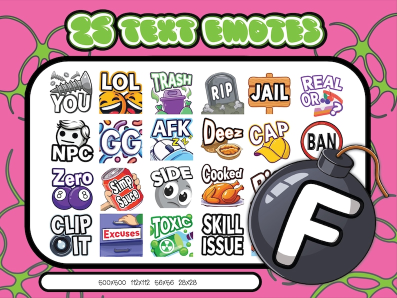 25 Text Emotes | Twitch & Discord Funny Emotes - Etsy